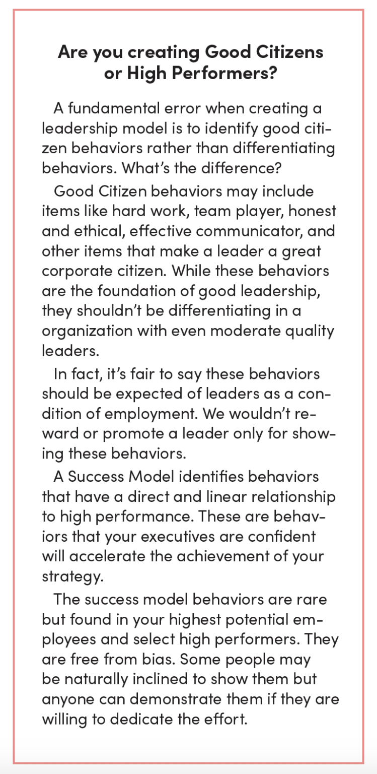 The Talent Strategy Group - The Success Model: What Your Executives ...